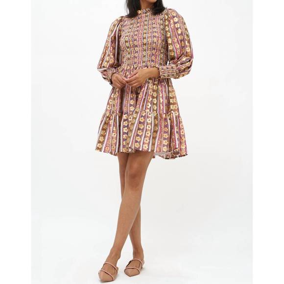 Oliphant | Dresses | New Oliphant Smocked Flirty 34 Sleeve Dress In ...